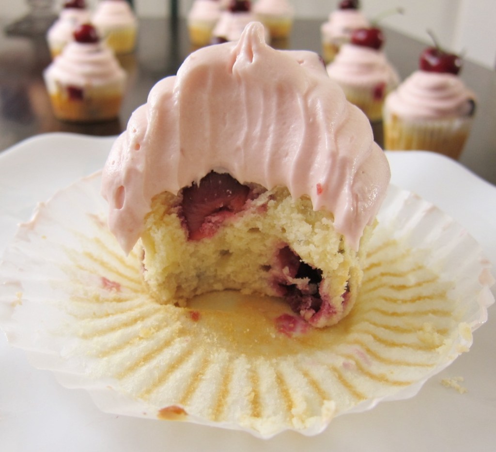 Fresh Cherry Cupcakes with a Bit of Rosemary | butter, sugar, flowers